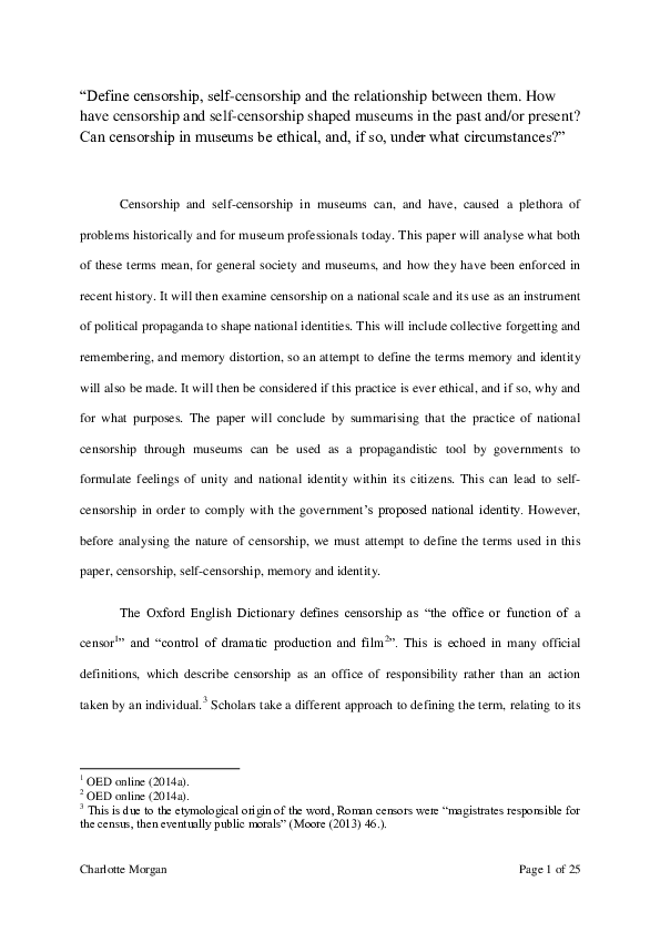 (DOC) Censorship and self- censorship in museums