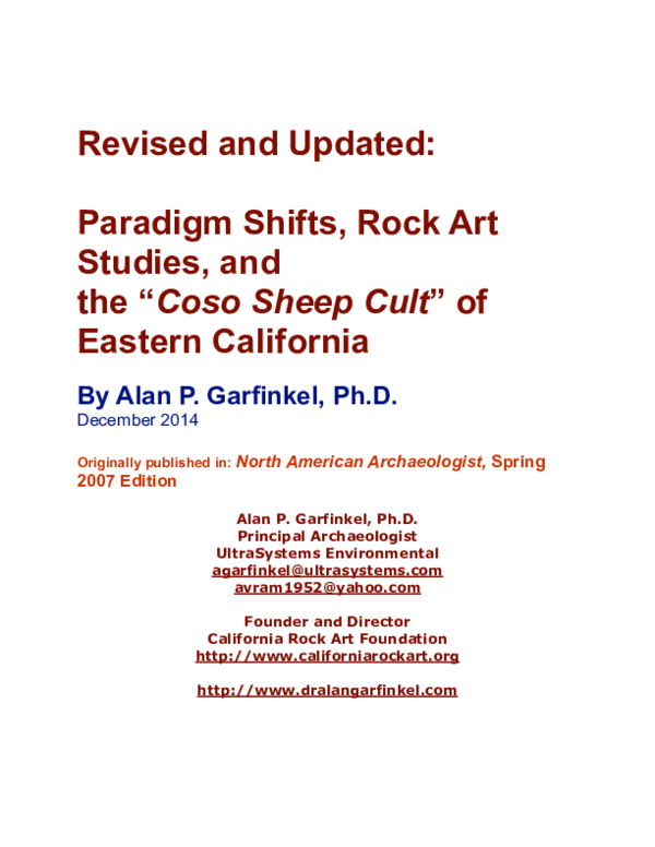 (PDF) Revised and Updated: Paradigm Shifts, Rock Art Studies, and the ...