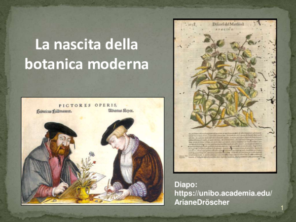 (PDF) Lezione "Nascita della botanica moderna" (2014)