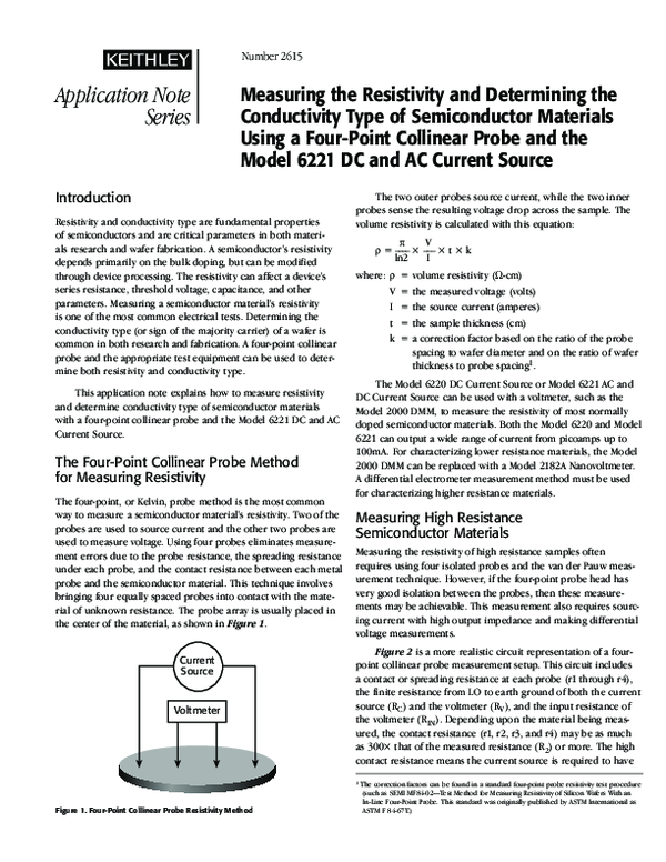 (PDF) Measuring the Resistivity and Determining the Conductivity Type ...