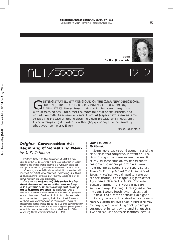 (PDF) Conversations with Malke Rosenfeld