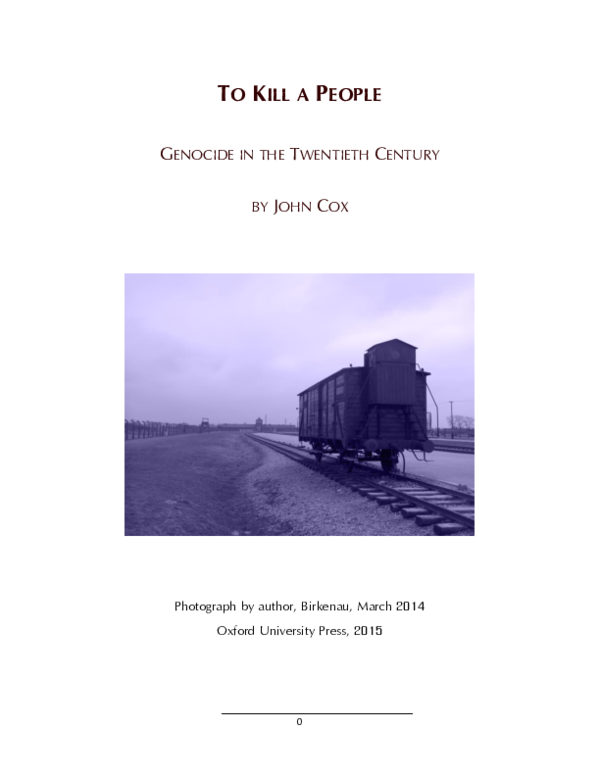(PDF) Introduction to forthcoming book on genocide in the 20th century