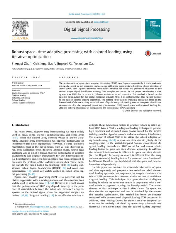 (PDF) Reshetov LA Robust space–time adaptive processing with colored loading using iterative ...