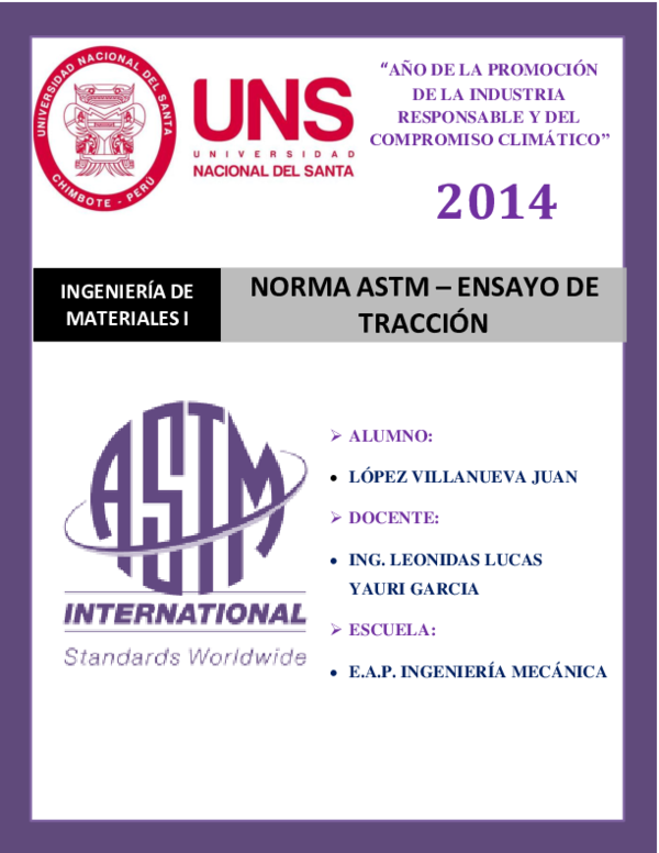 (DOC) NORMAS ASTM INFORME