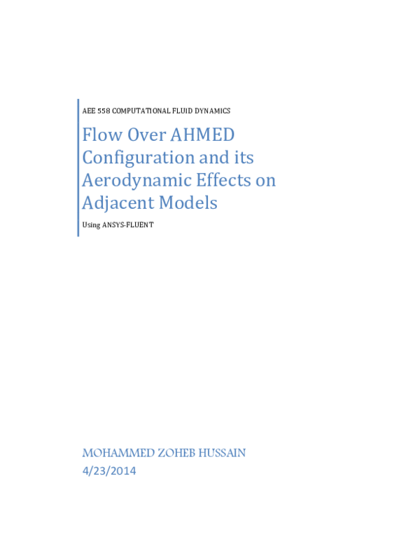 (DOC) Flow Over Ahmed Model
