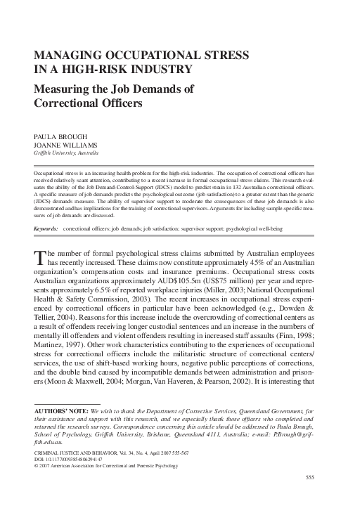 (PDF) Managing Occupational Stress in a High-Risk IndustryMeasuring the ...