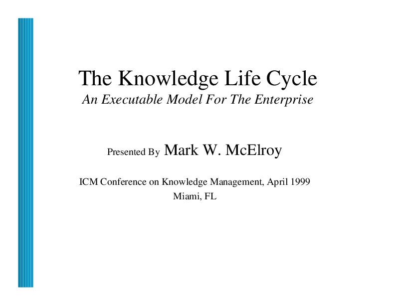 (PDF) Knowledge Life Cycle