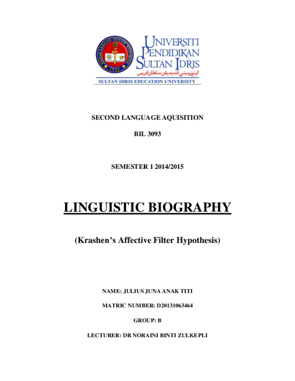 (DOC) SECOND LANGUAGE AQUISITION BIL 3093 SEMESTER 1 2014/2015 ...