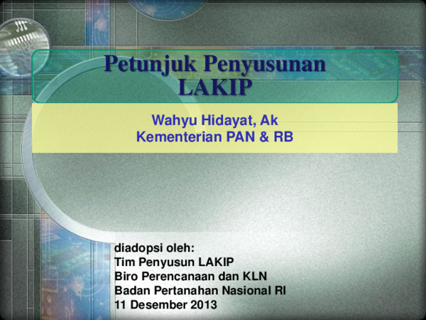 (PPT) Paparan LAKIP dari Kemen PANRB