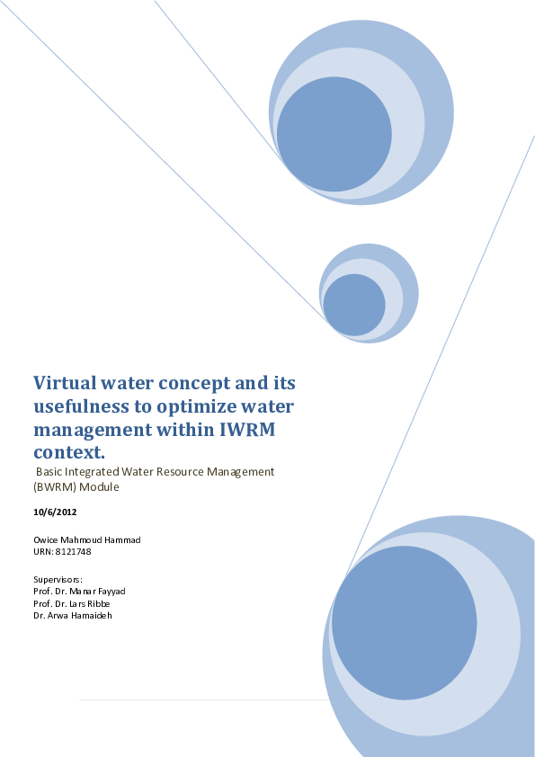 (DOC) Virtual water concept and its usefulness to optimize water ...
