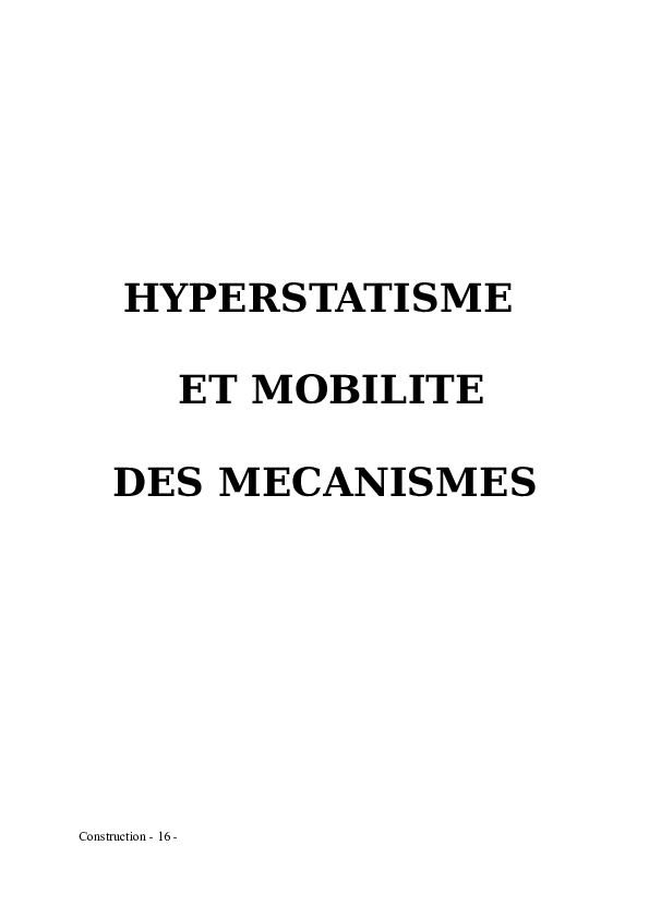 (DOC) HYPERSTATISME ET MOBILITE DES MECANISMES Construction -16