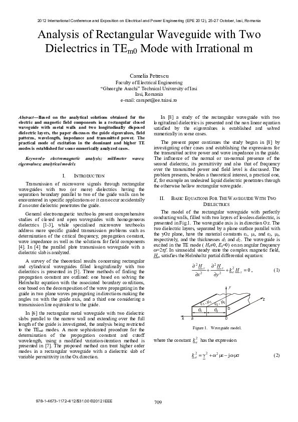Pdf Analysis Of Rectangular Waveguide