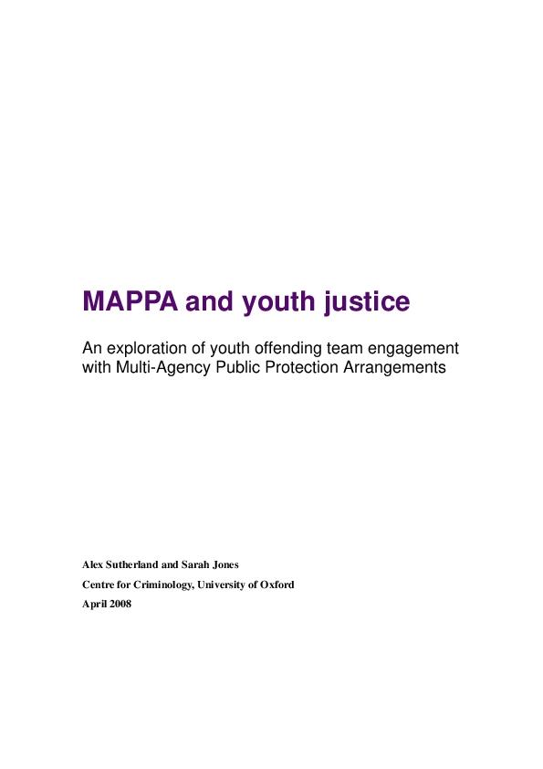 (PDF) MAPPA and youth justice