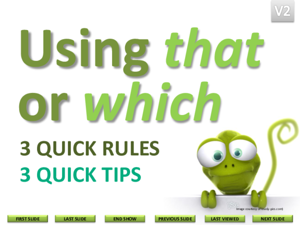 Using THAT and WHICH - Three Quick Rules