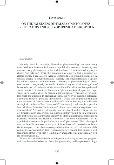 (PDF) On the Falseness of ‘False Consciousness’: Reification and ...