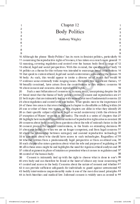 (PDF) Body Politics in Ethics, Law and Society Vol V, pp. 177-181