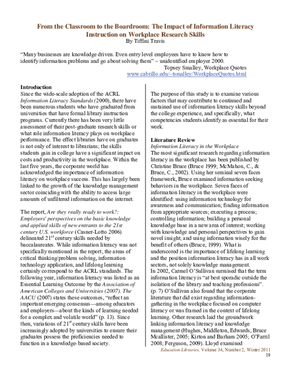 (PDF) From the Classroom to the Boardroom: The Impact of Information ...