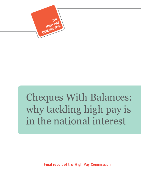 (PDF) Final report of the High Pay Commission Cheques With Balances ...