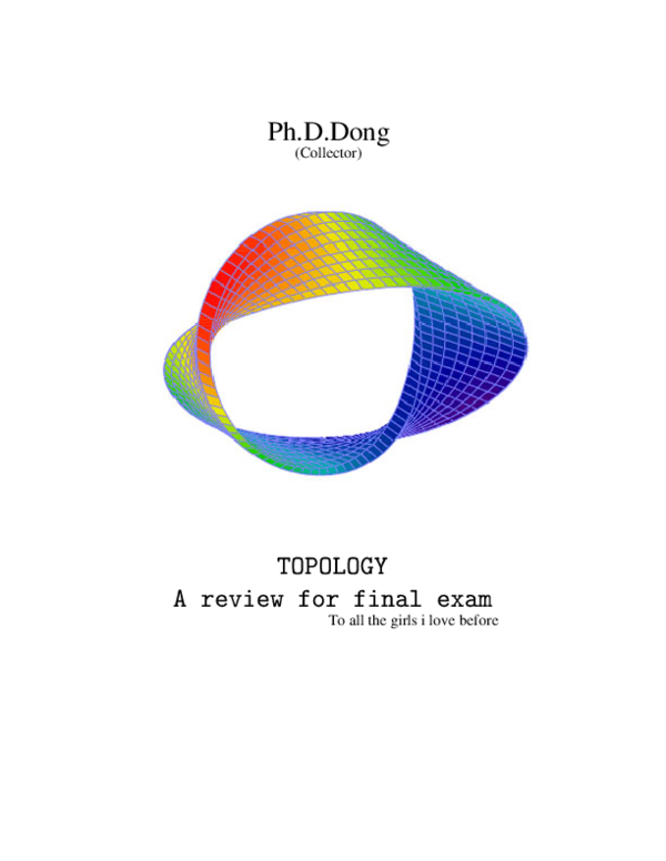 (PDF) TOPOLOGY A review for final exam