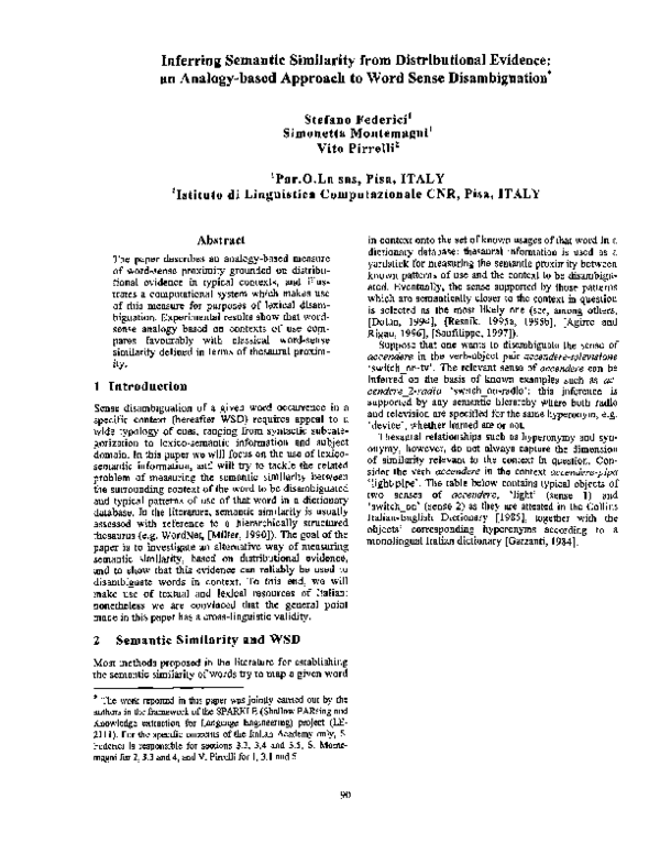 (PDF) Inferring semantic similarity from distributional evidence: an analogy-based approach to ...