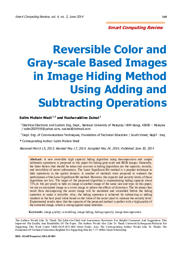 (PDF) Reversible Color and Gray-scale Based Images in Image Hiding Method Using Adding and ...