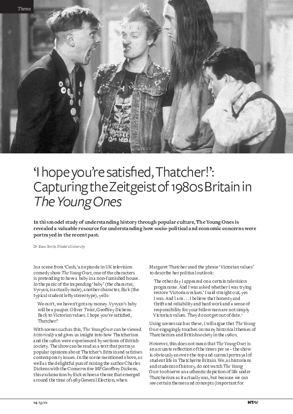 (PDF) 'I Hope You're Satisfied, Thatcher!': Capturing the Zeitgeist of ...