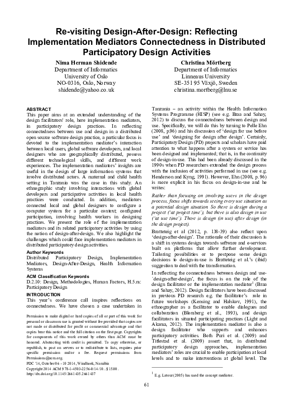 (PDF) Re-visiting Design-After-Design: Reflecting Implementation Mediators Connectedness in ...