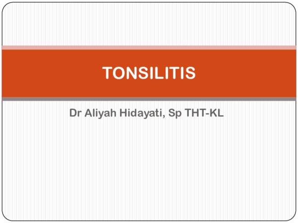 (PDF) Tonsilitis
