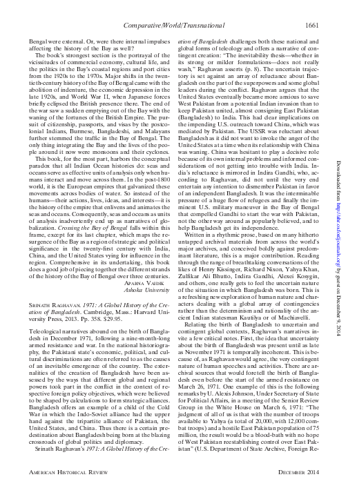 (PDF) 1971. A Global History of the Creation of Bangladesh. By Srinath ...