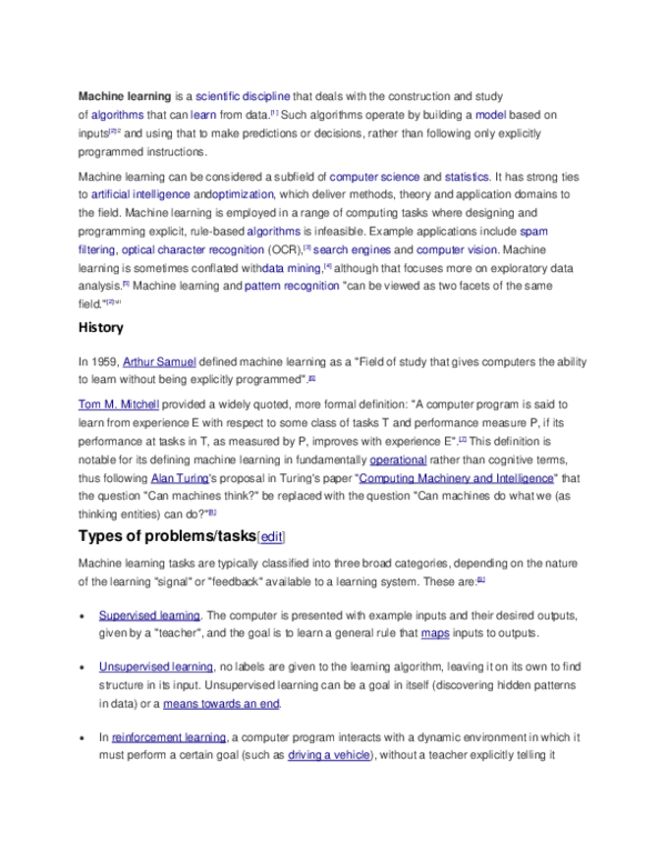 (DOC) Machine learning