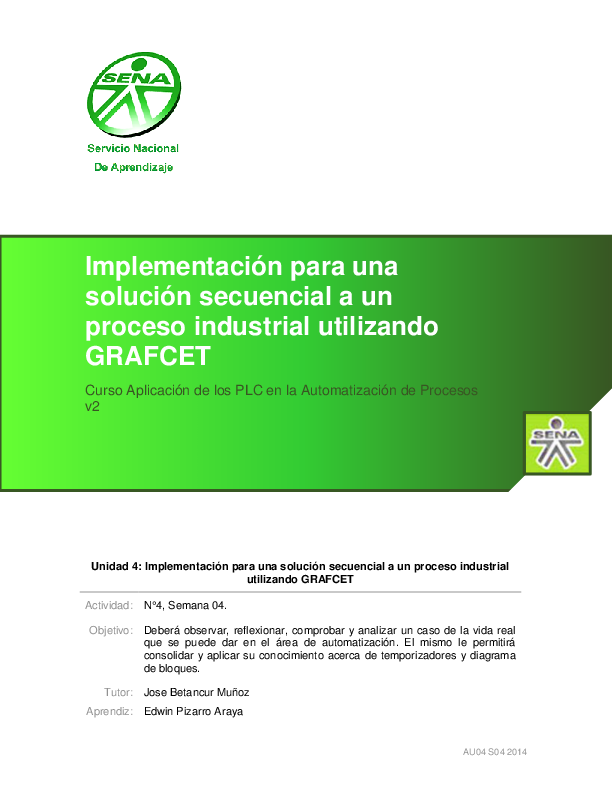 Doc Implementación Para Una Solución Secuencial A Un Proceso