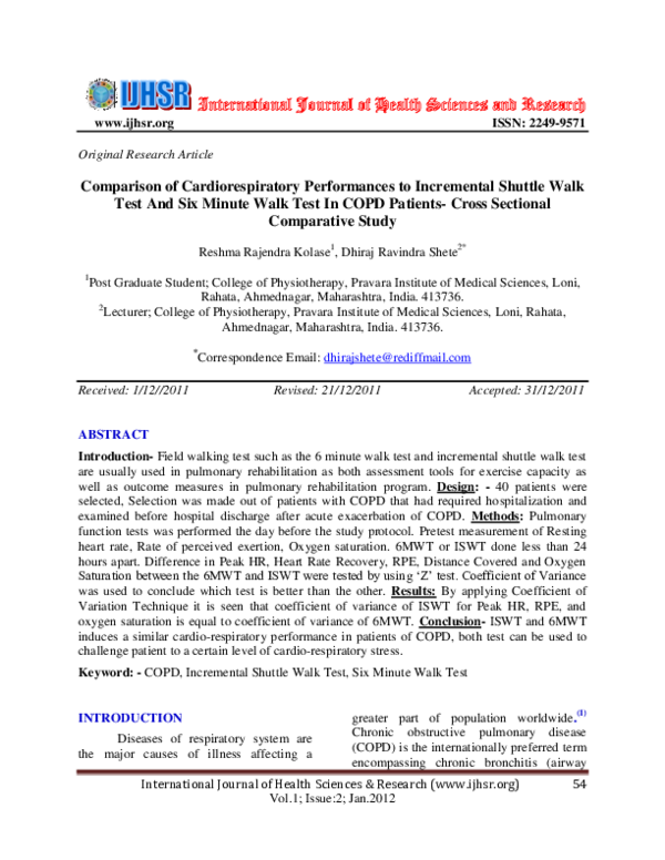 (PDF) Comparison of Cardiorespiratory Performances to Incremental ...