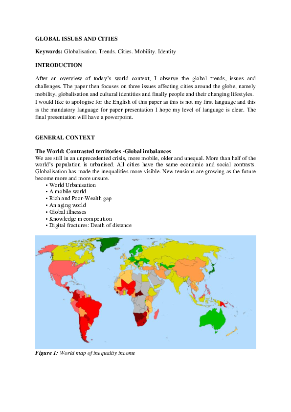 (DOC) GLOBAL ISSUES AND CITIES