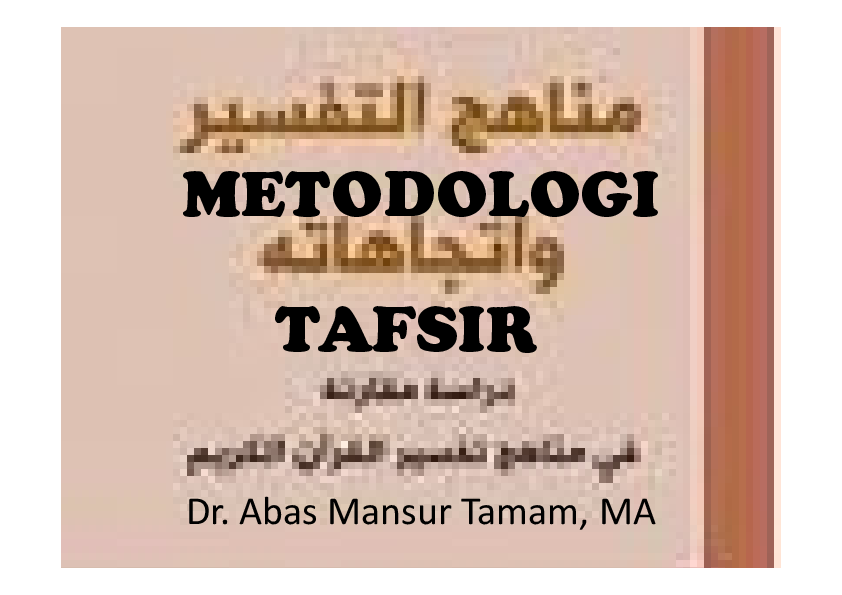 (PDF) Microsoft PowerPoint - METODOLOGI TAFSIR