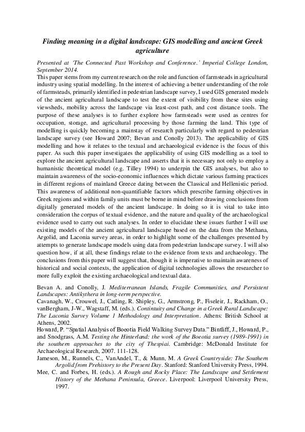 (PDF) Abstract: Finding meaning in a digital landscape: GIS modelling ...