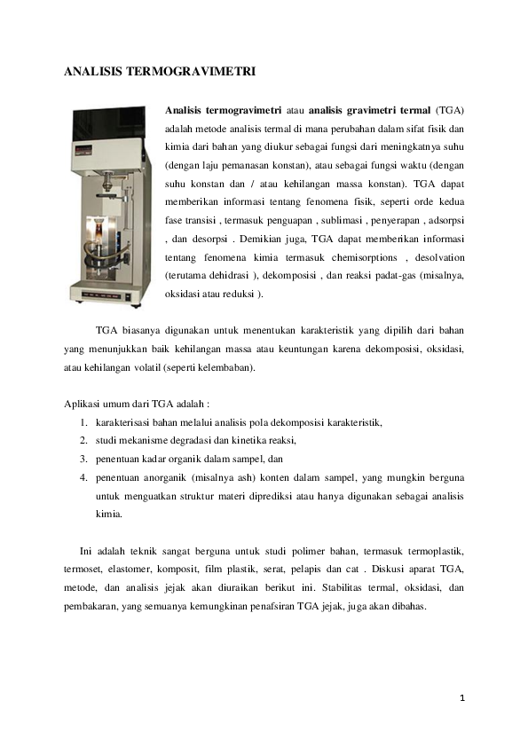 analisis termal ( TGA,DMA,TMA)