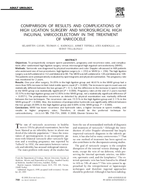 (PDF) COMPARISON OF RESULTS AND COMPLICATIONS OF HIGH LIGATION SURGERY ...