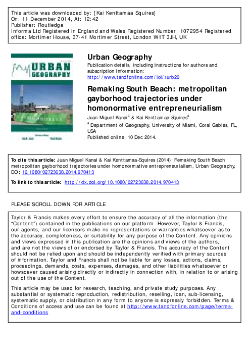 (PDF) Remaking South Beach: metropolitan gayborhood trajectories under ...