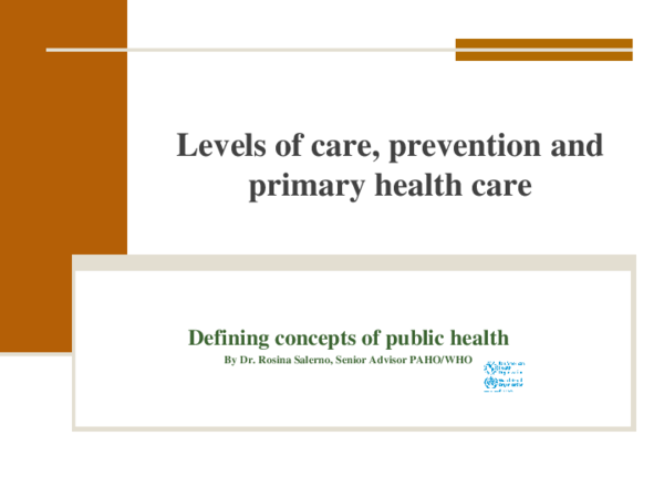 (PPT) Levels of care and prevention