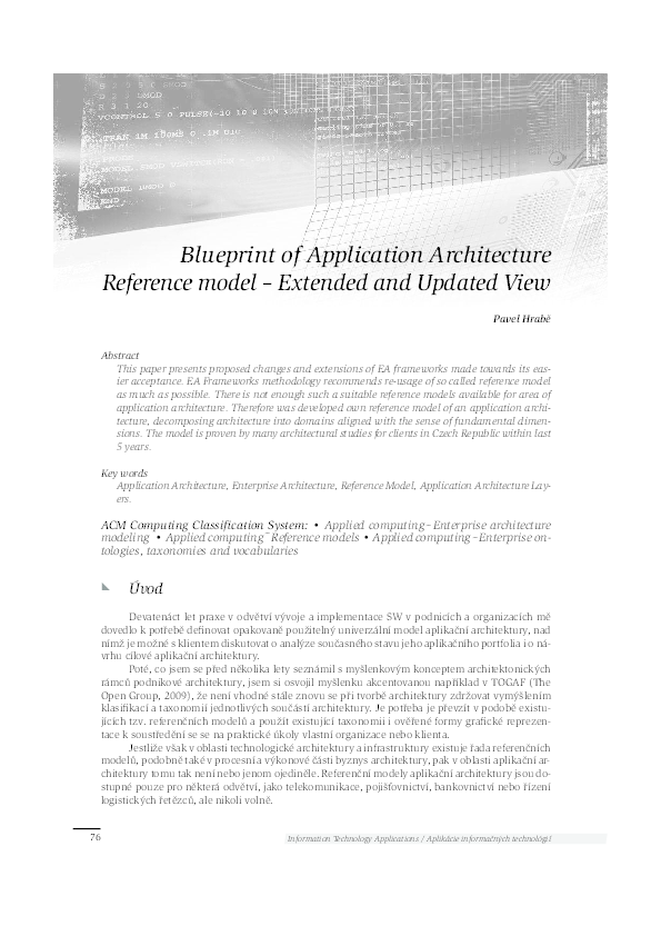 (PDF) Blueprint of Application Architecture Reference model – Extended ...