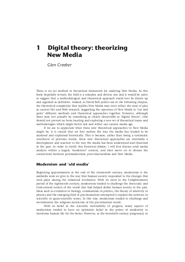 (PDF) Digital theory: theorizing New Media
