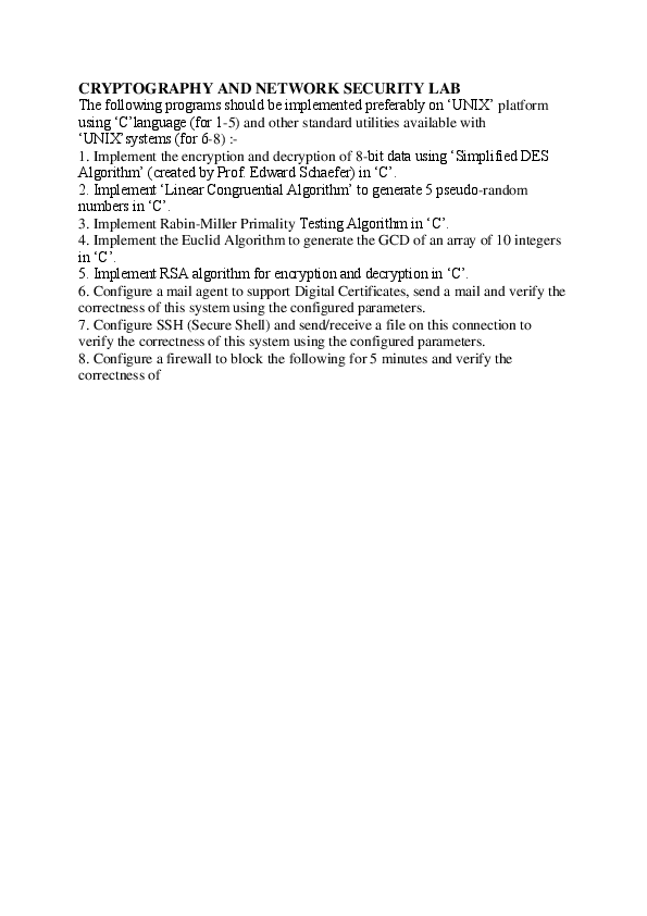 (DOC) CRYPTOGRAPHY AND NETWORK SECURITY LAB
