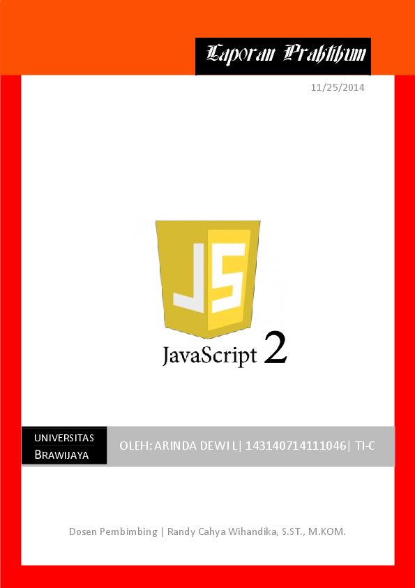 (PDF) Laporan Praktikum Desain Web "JavaScript"