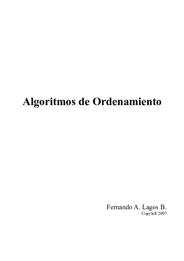 (PDF) Algoritmos de Ordenamiento