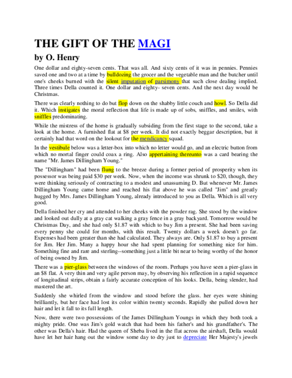 (DOC) THE GIFT OF THE MAGI