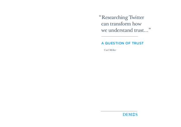 (PDF) A Question of Trust