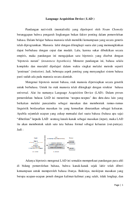 (DOC) Language Acquisition Device ( LAD )