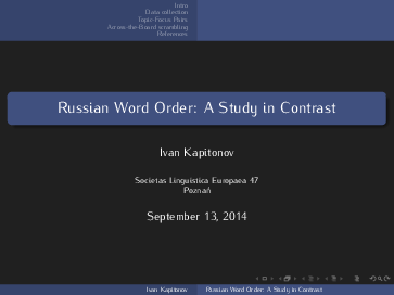 (PDF) Russian Word Order: A Study in Contrast