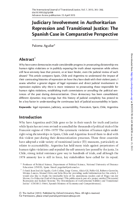 (PDF) Judiciary Involvement in Authoritarian Repression and ...