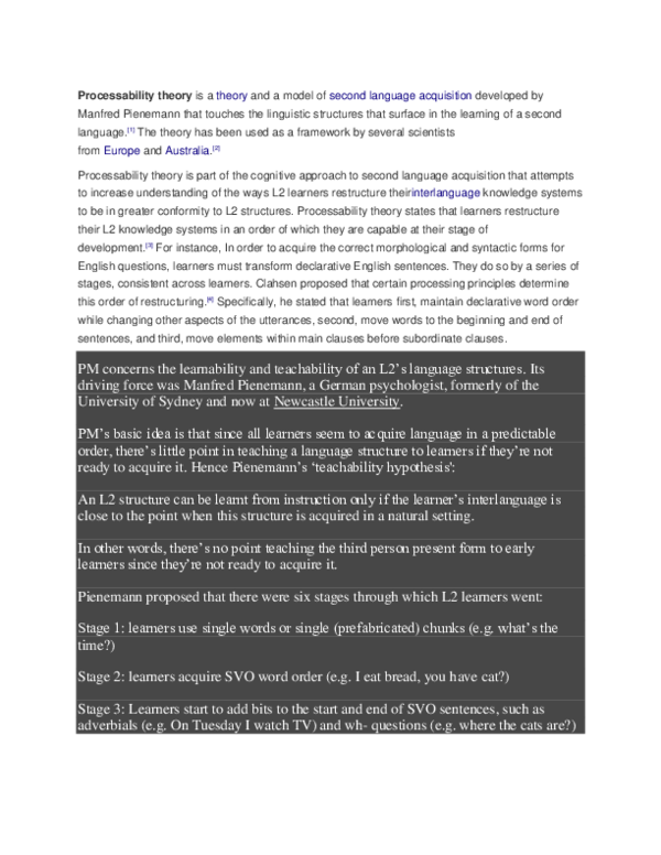 Doc Processability Theory